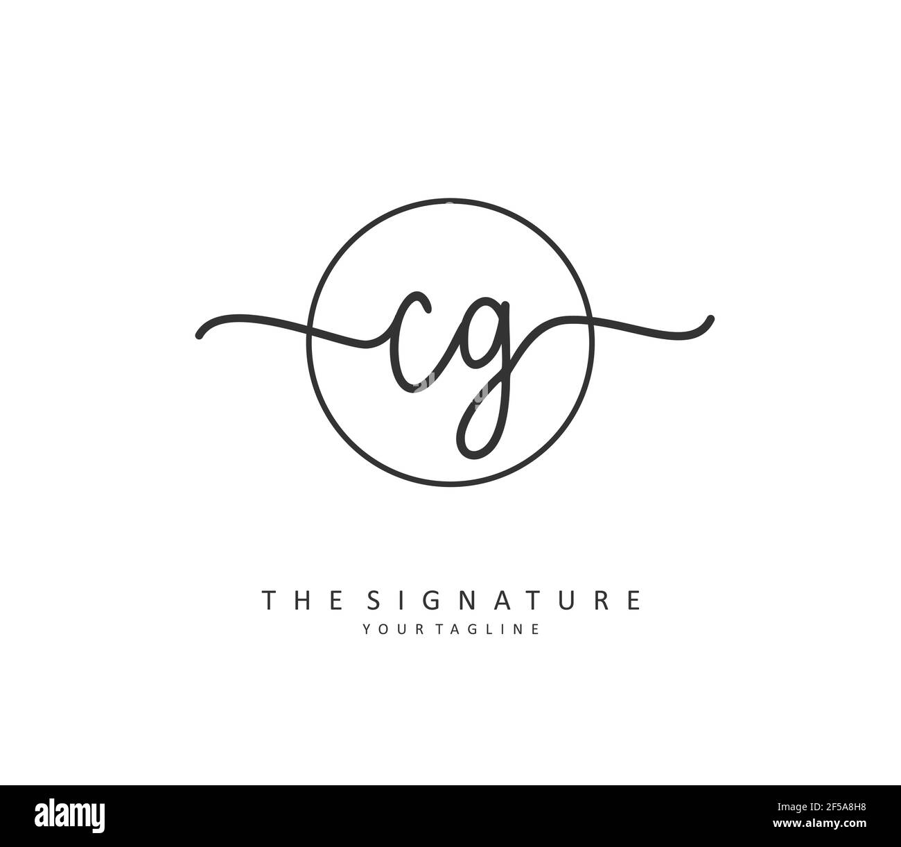 CG Initial letter handwriting and signature logo. A concept handwriting ...