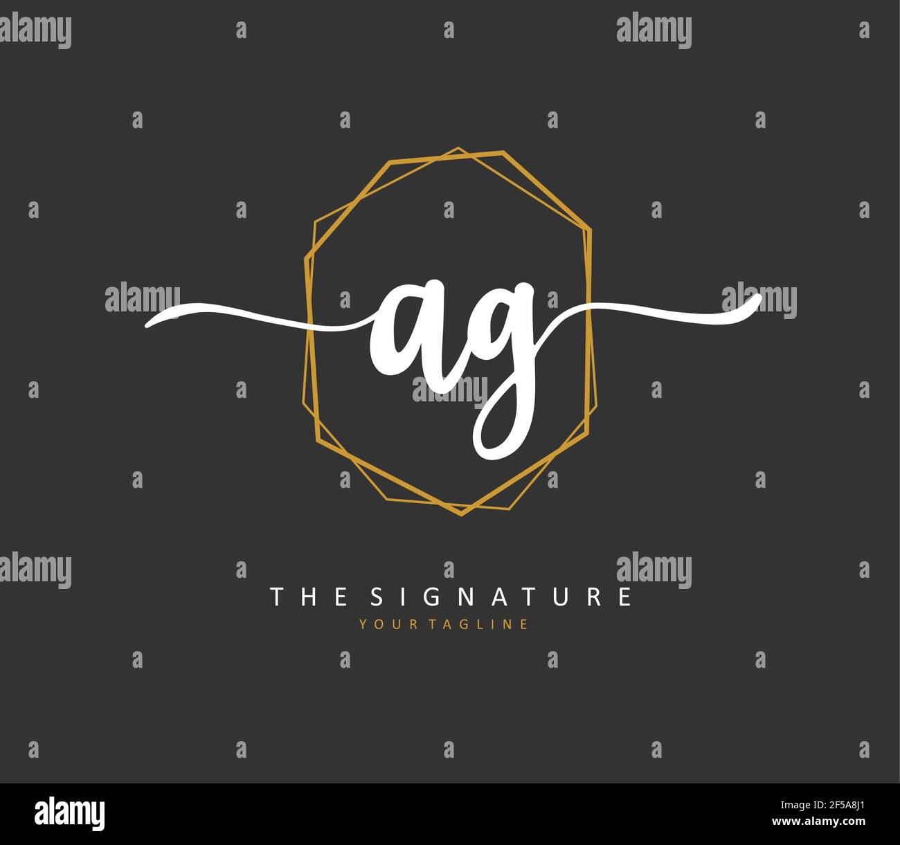 AG Initial letter handwriting and signature logo. A concept handwriting ...