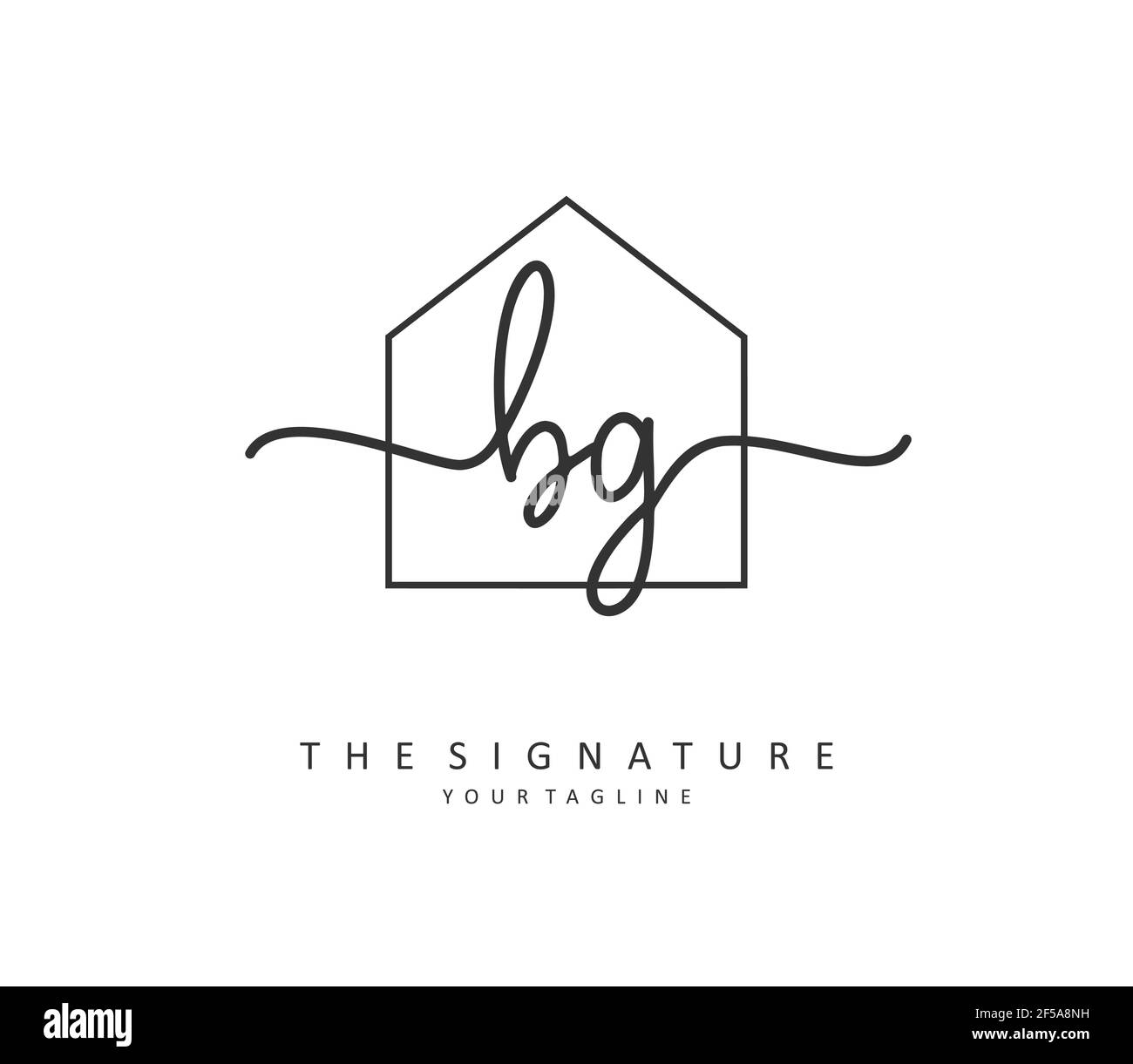 BG Initial letter handwriting and signature logo. A concept handwriting ...