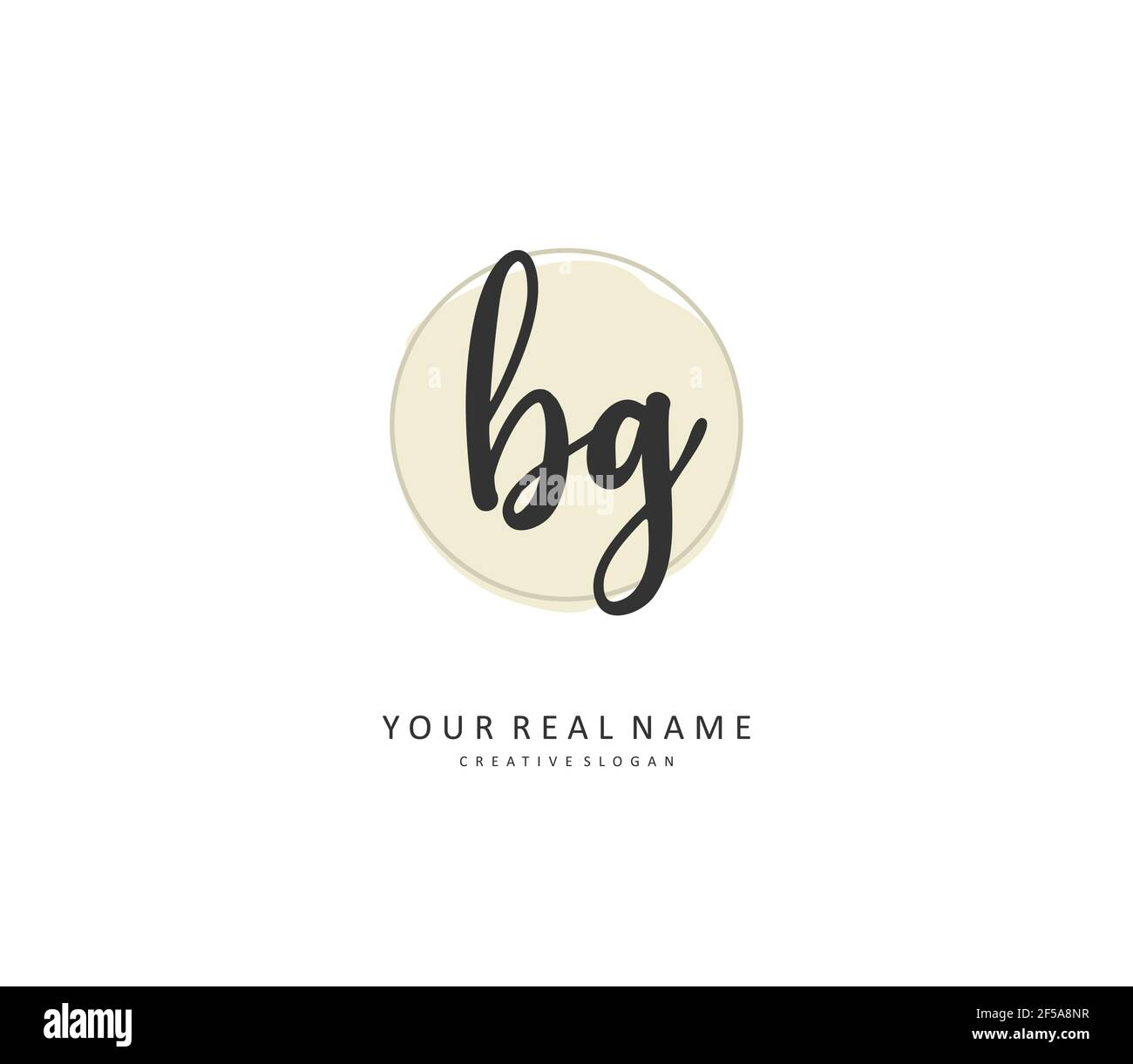 BG Initial letter handwriting and signature logo. A concept handwriting ...
