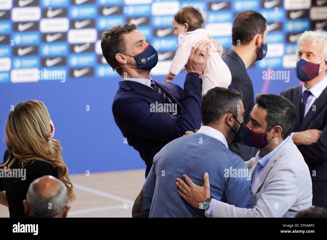 Barcelona, Spain. 25th Mar, 2021. Pau Gasol with his daughter Elisabet ...