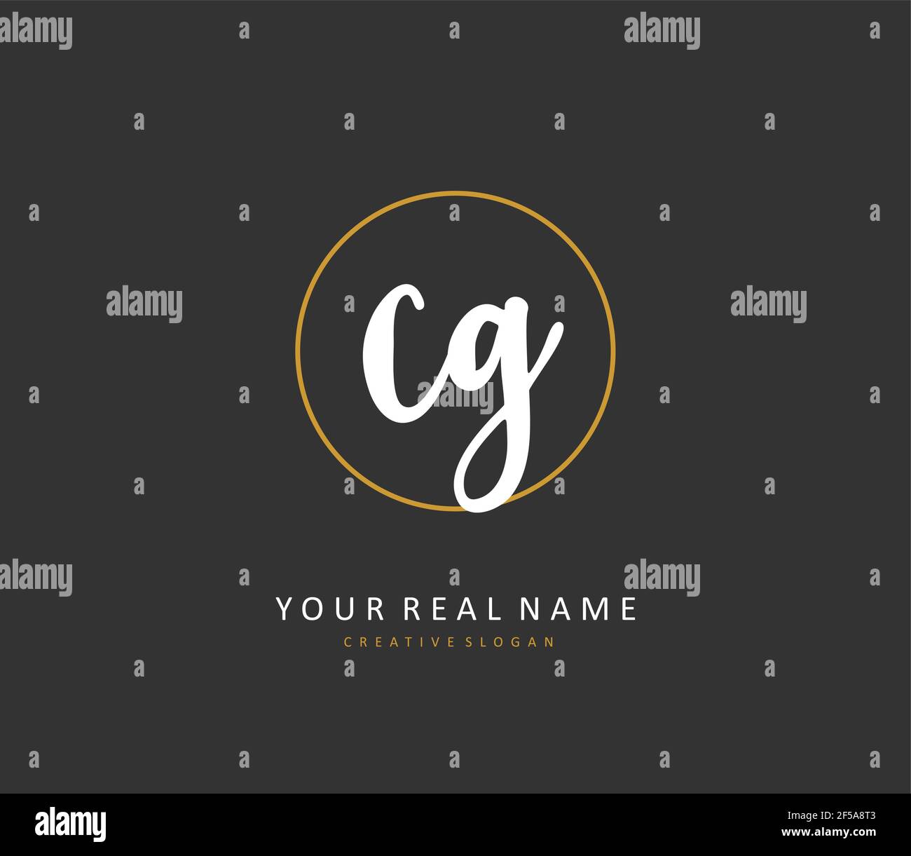 CG Initial letter handwriting and signature logo. A concept handwriting ...