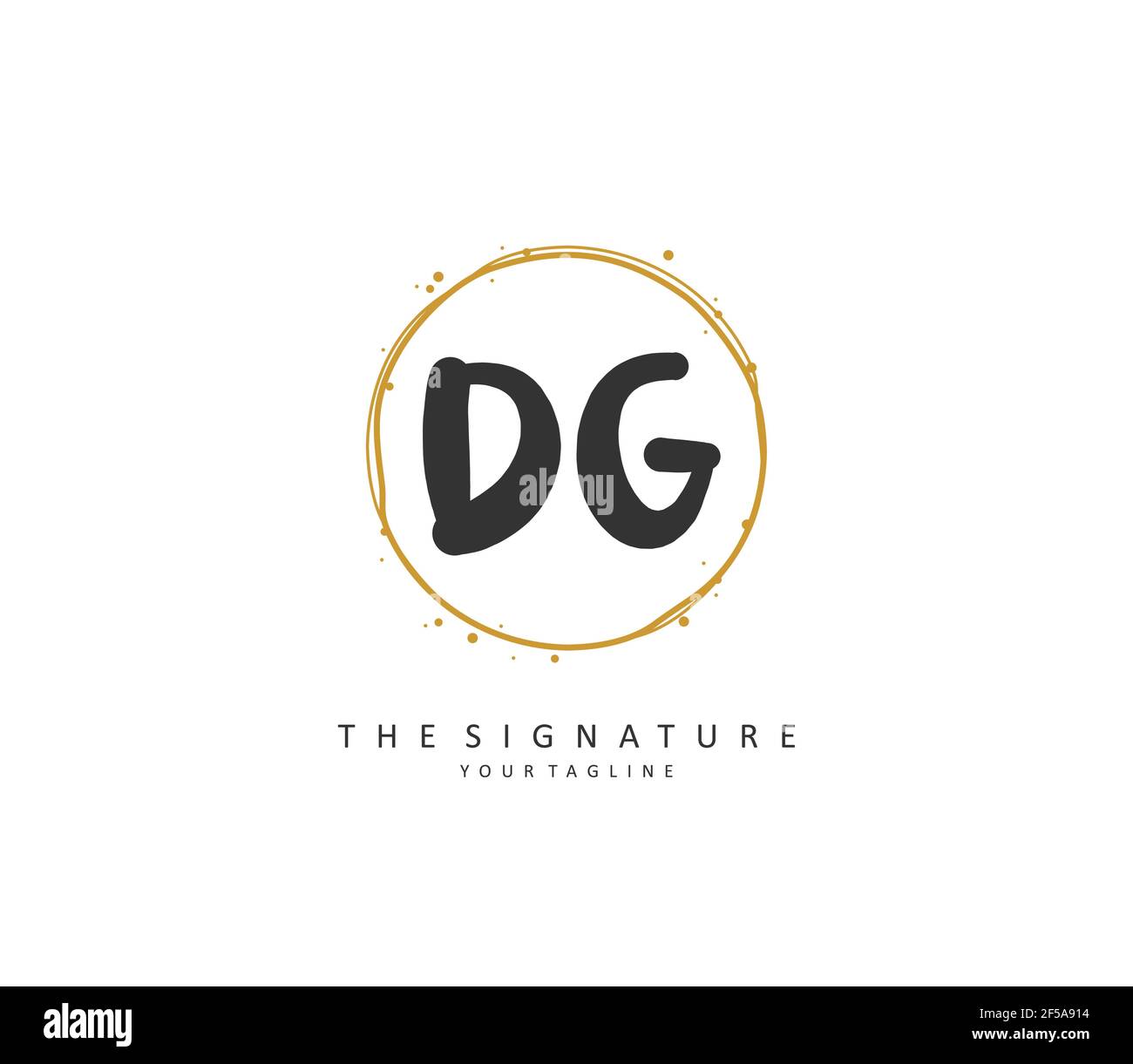 DG Initial letter handwriting and signature logo. A concept handwriting ...