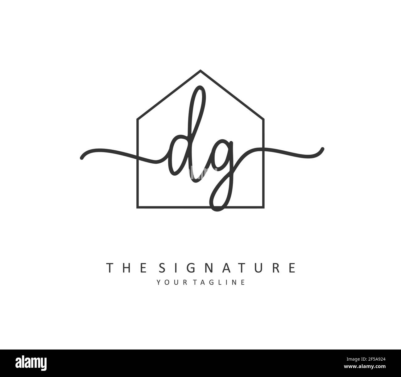 DG Initial letter handwriting and signature logo. A concept handwriting ...