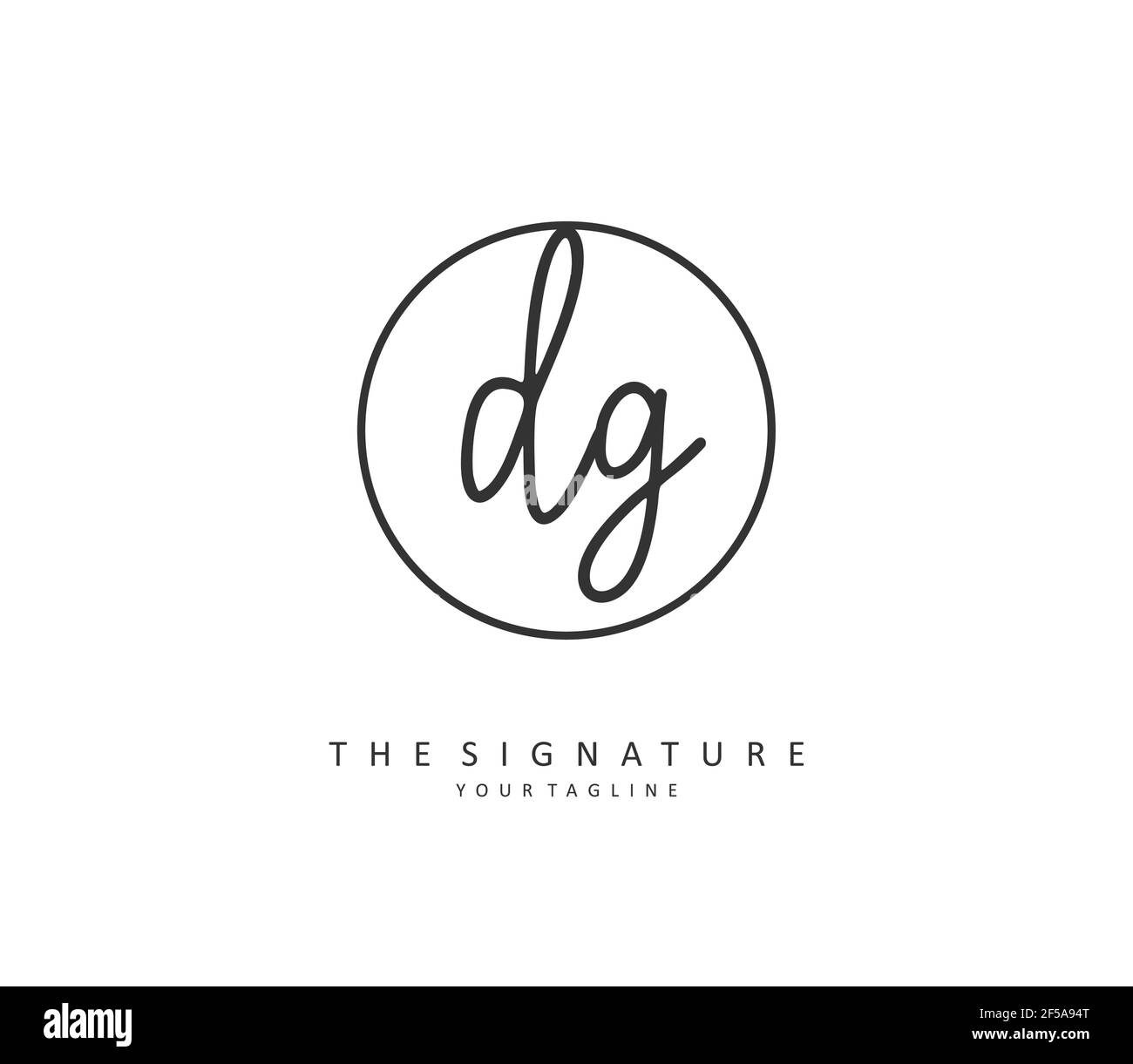 DG Initial letter handwriting and signature logo. A concept handwriting ...