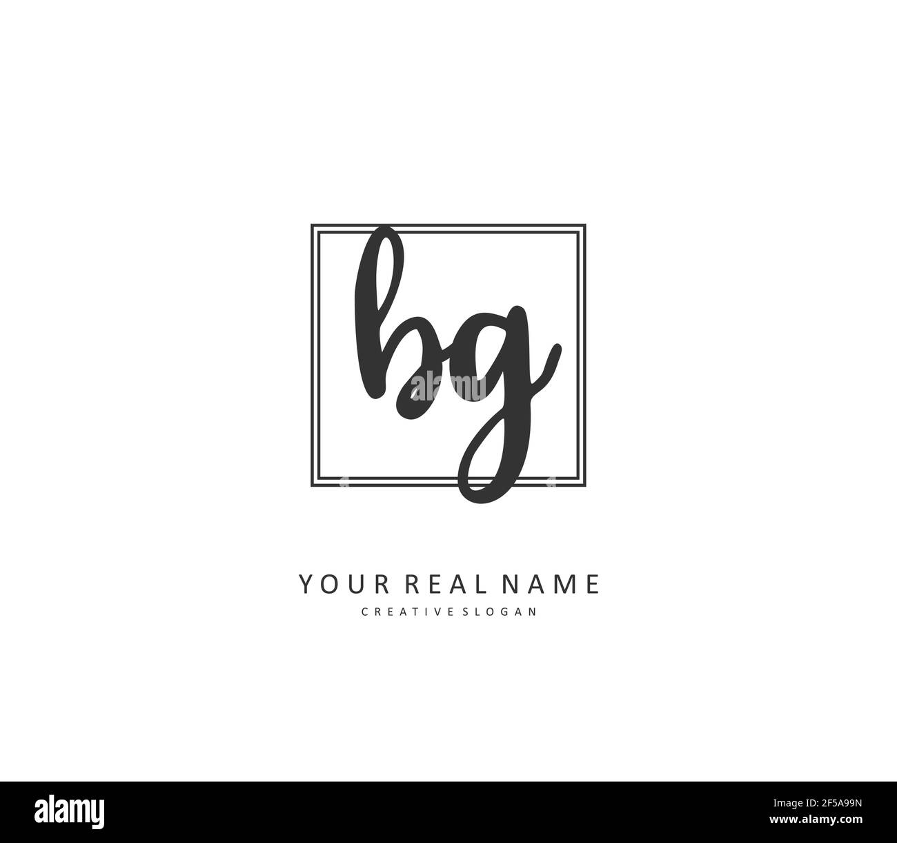 BG Initial letter handwriting and signature logo. A concept handwriting ...