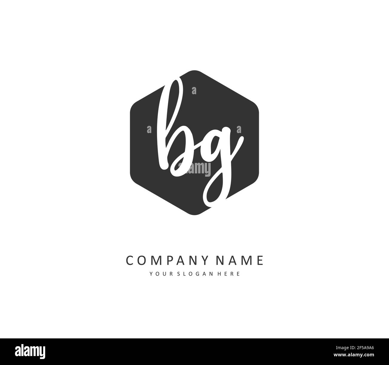 BG Initial letter handwriting and signature logo. A concept handwriting ...