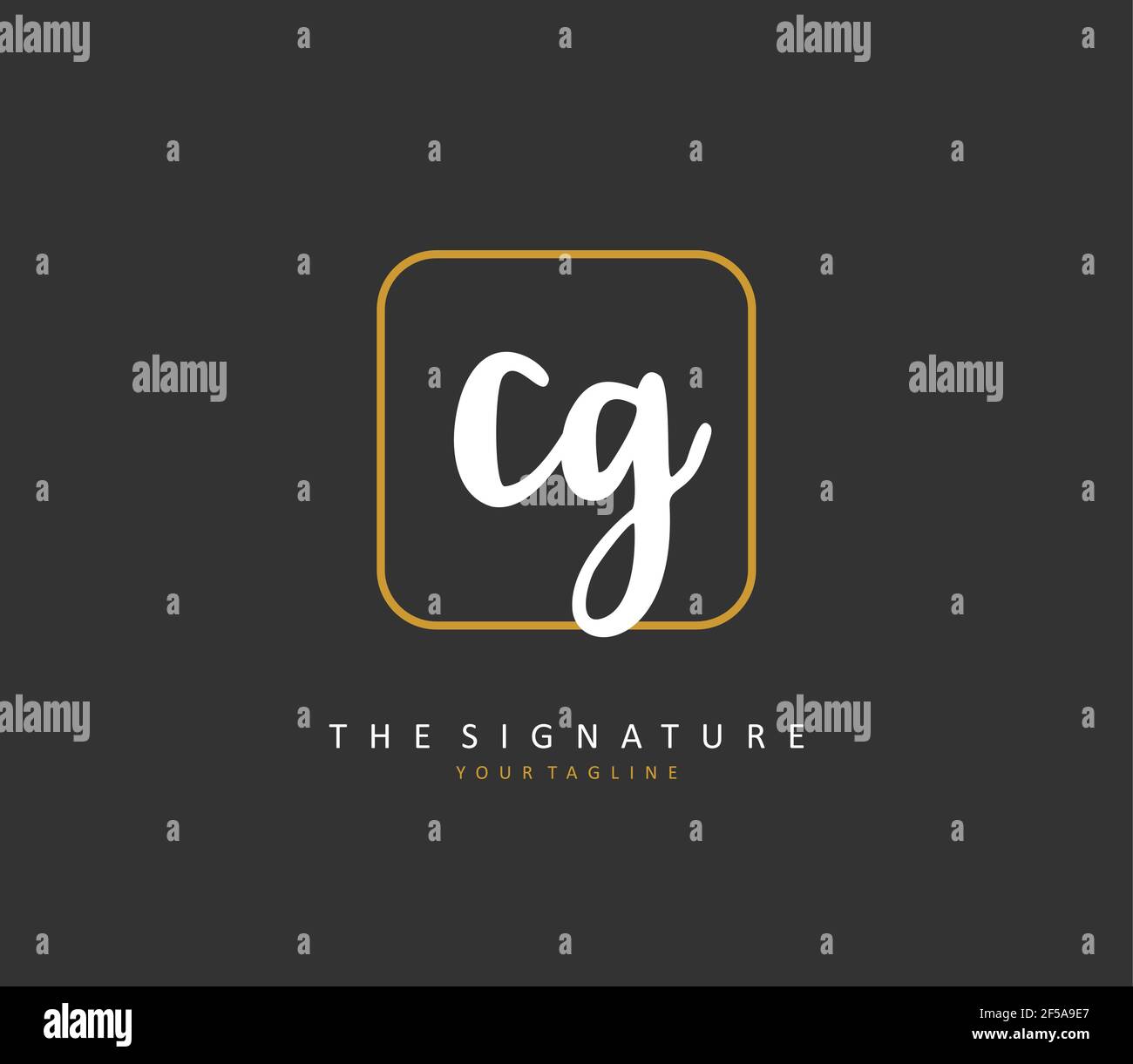 CG Initial letter handwriting and signature logo. A concept handwriting ...