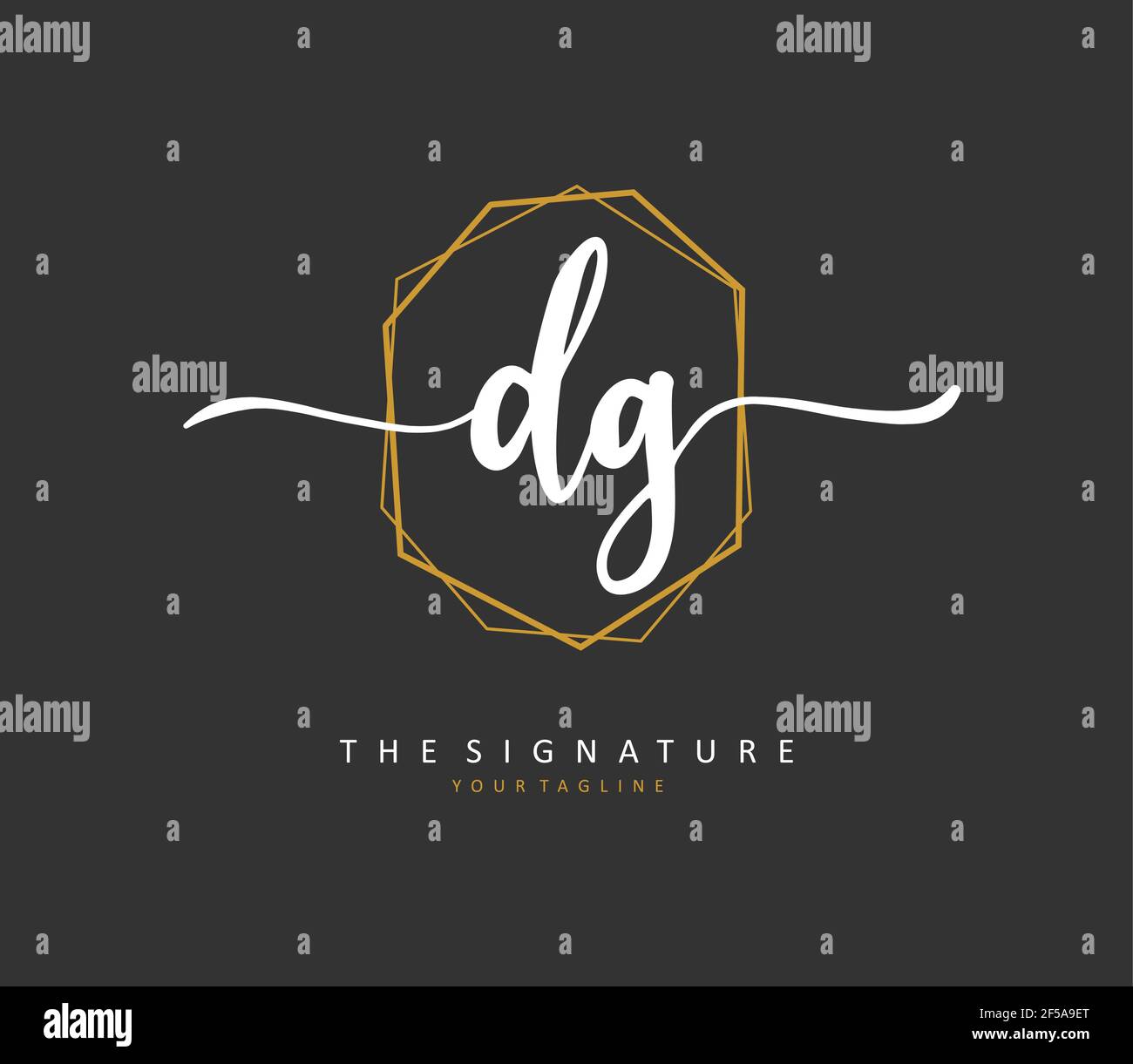 DG Initial letter handwriting and signature logo. A concept handwriting ...