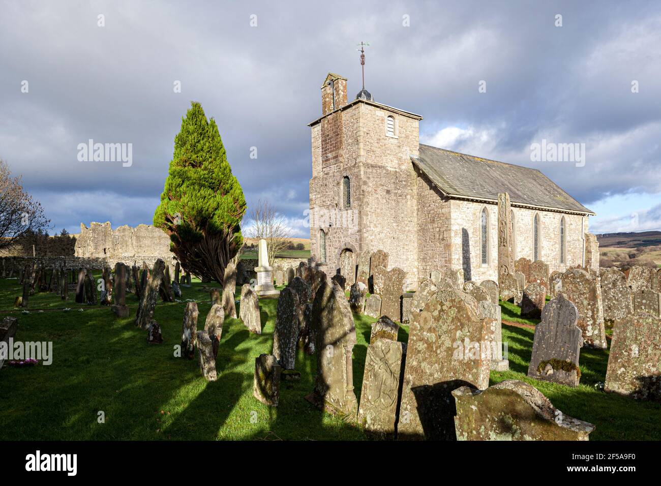 St Cuthberts church with its 7th century Anglo-Saxon cross in the ...
