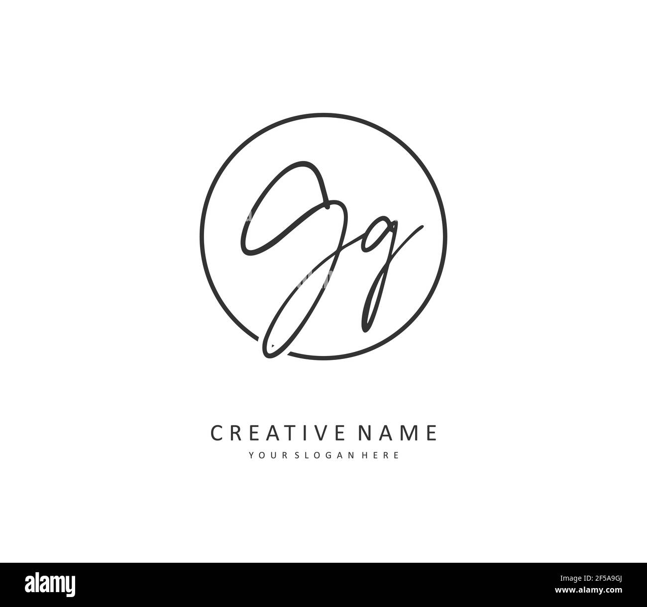 GG Initial letter handwriting and signature logo. A concept handwriting ...