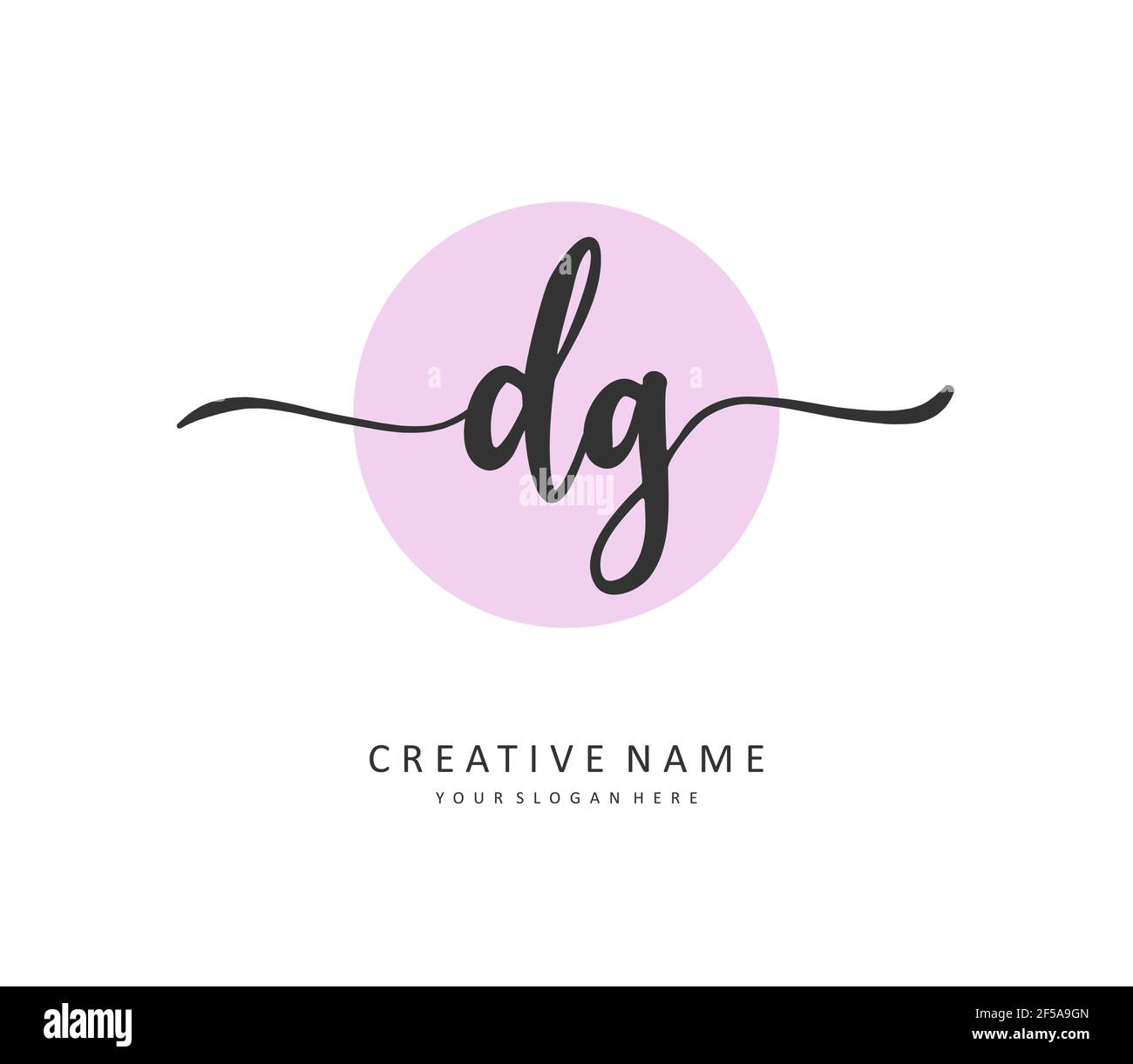 DG Initial letter handwriting and signature logo. A concept handwriting ...