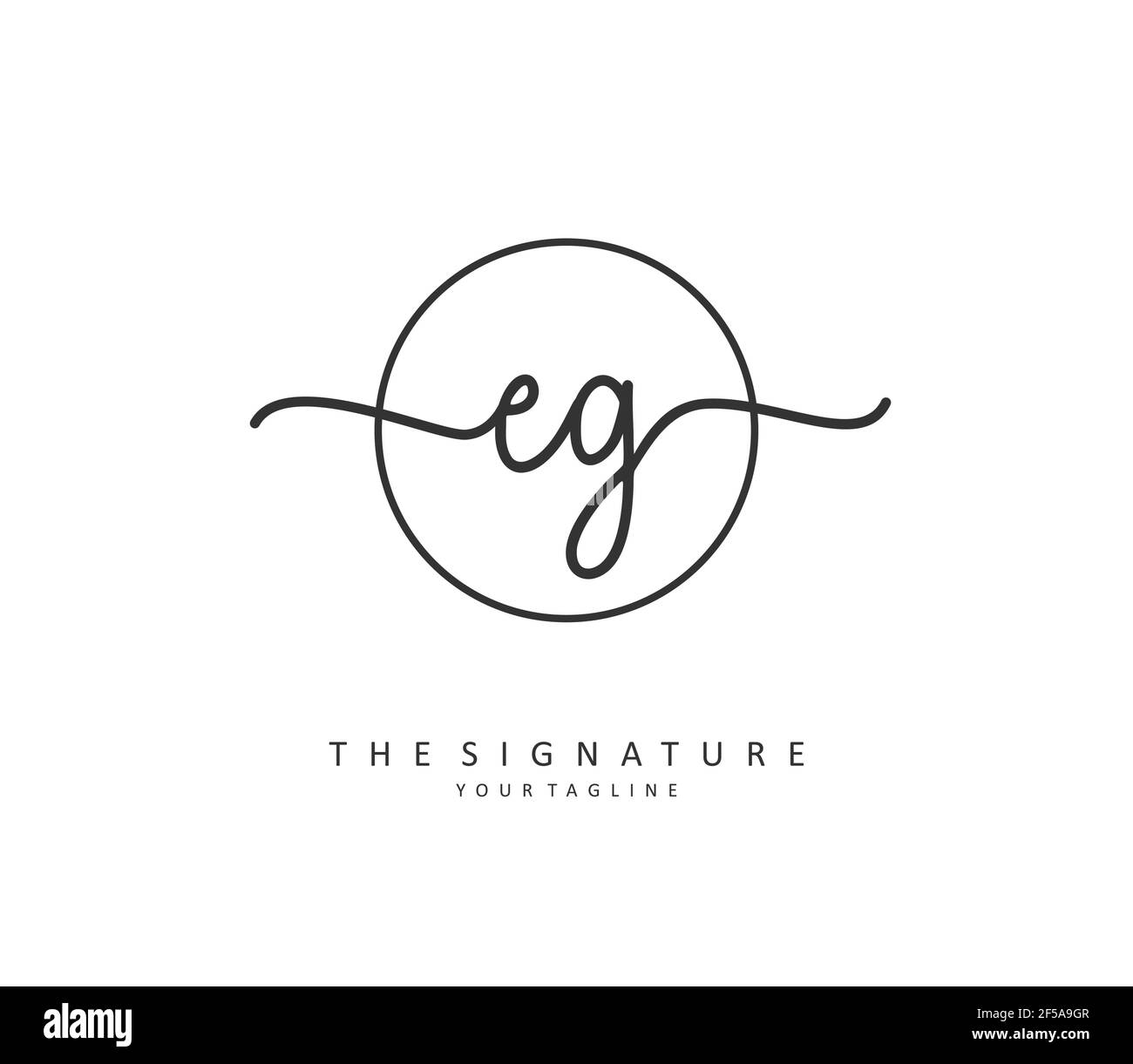 EG Initial letter handwriting and signature logo. A concept handwriting ...