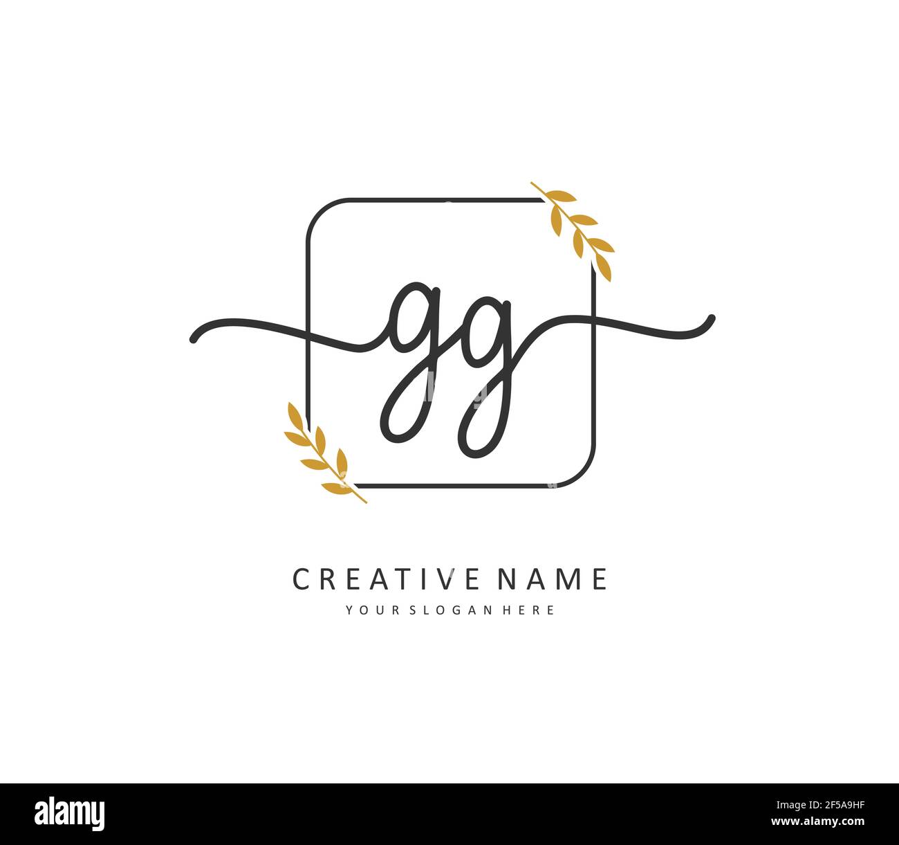 GG Initial letter handwriting and signature logo. A concept handwriting ...