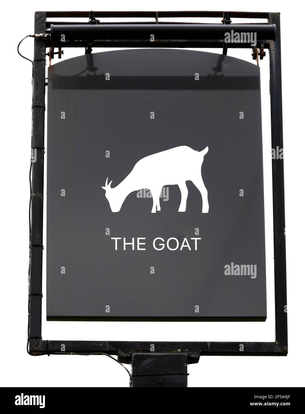 Traditional hanging pub sign at The Goat public house, Stockbridge Road ...
