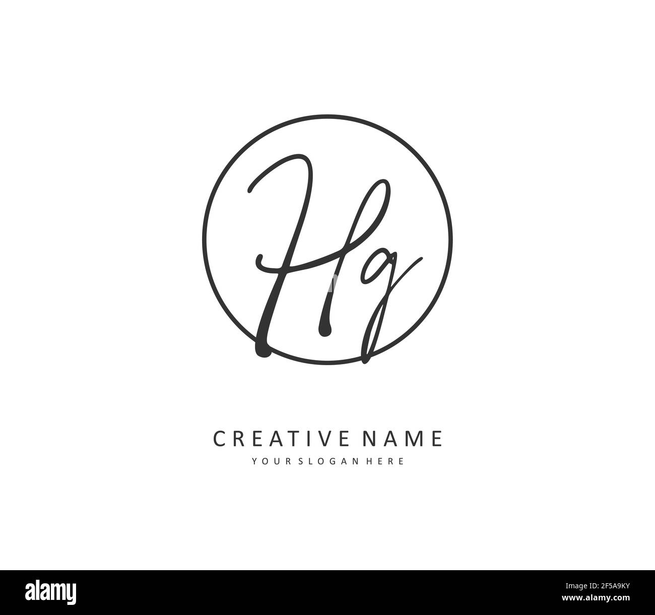 HG Initial letter handwriting and signature logo. A concept handwriting ...