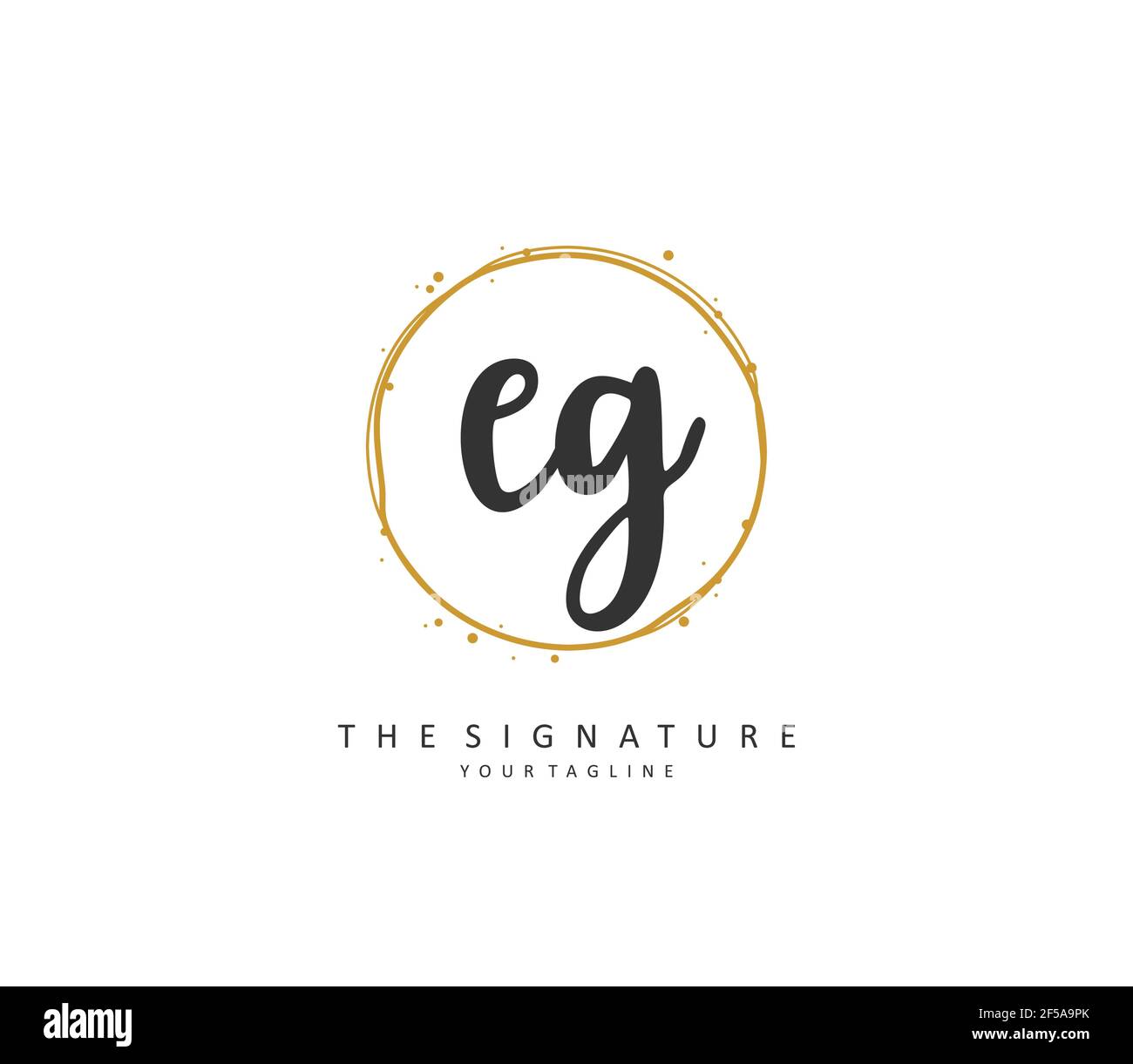 EG Initial letter handwriting and signature logo. A concept handwriting ...