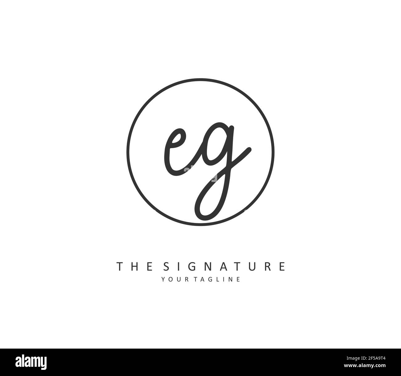 EG Initial letter handwriting and signature logo. A concept handwriting ...