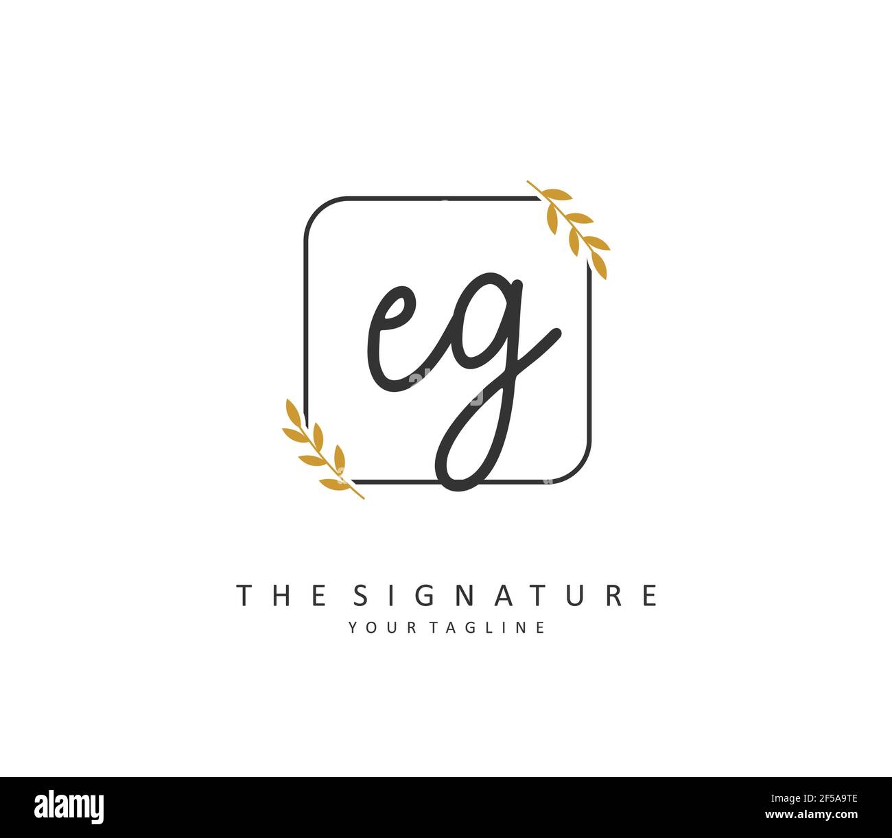 EG Initial letter handwriting and signature logo. A concept handwriting ...