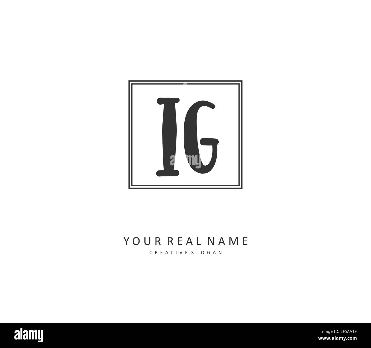 IG Initial letter handwriting and signature logo. A concept handwriting ...