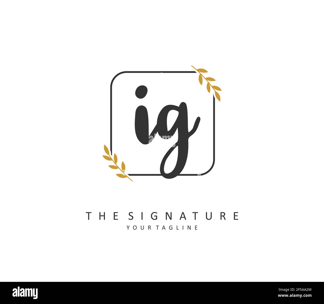 IG Initial letter handwriting and signature logo. A concept handwriting ...