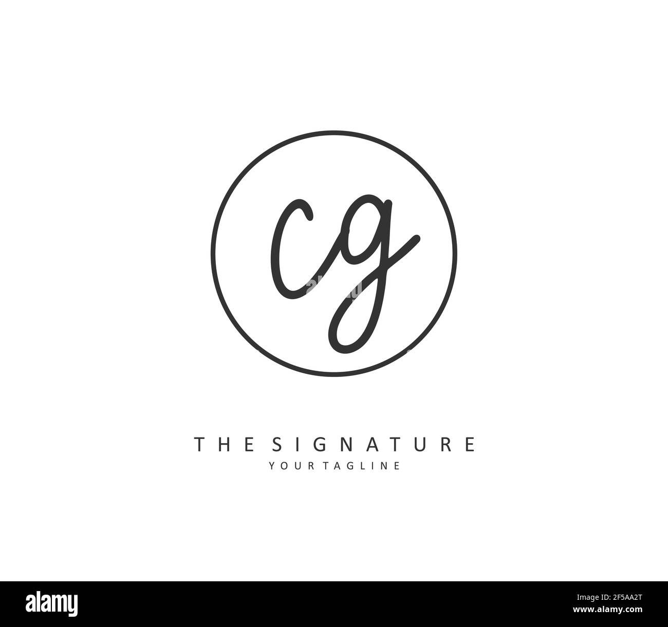 CG Initial letter handwriting and signature logo. A concept handwriting ...