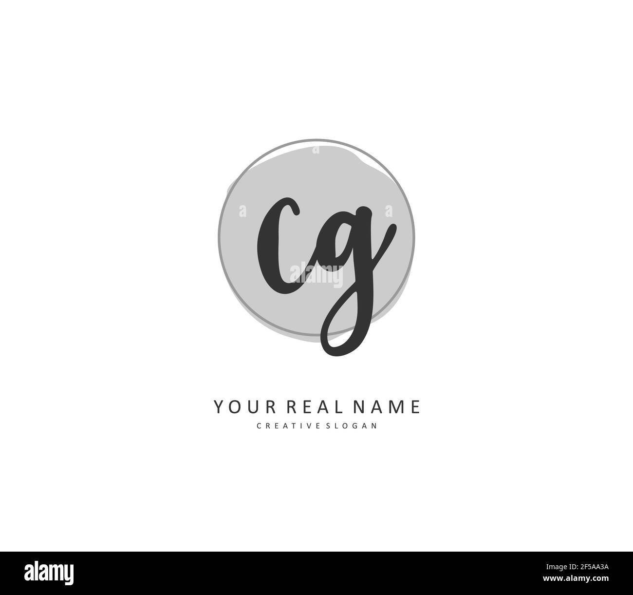 CG Initial letter handwriting and signature logo. A concept handwriting ...