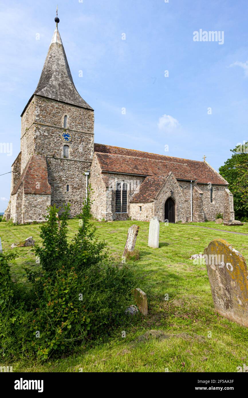 The church of St Mary the Virgin in the Romney Marsh village of St Mary ...