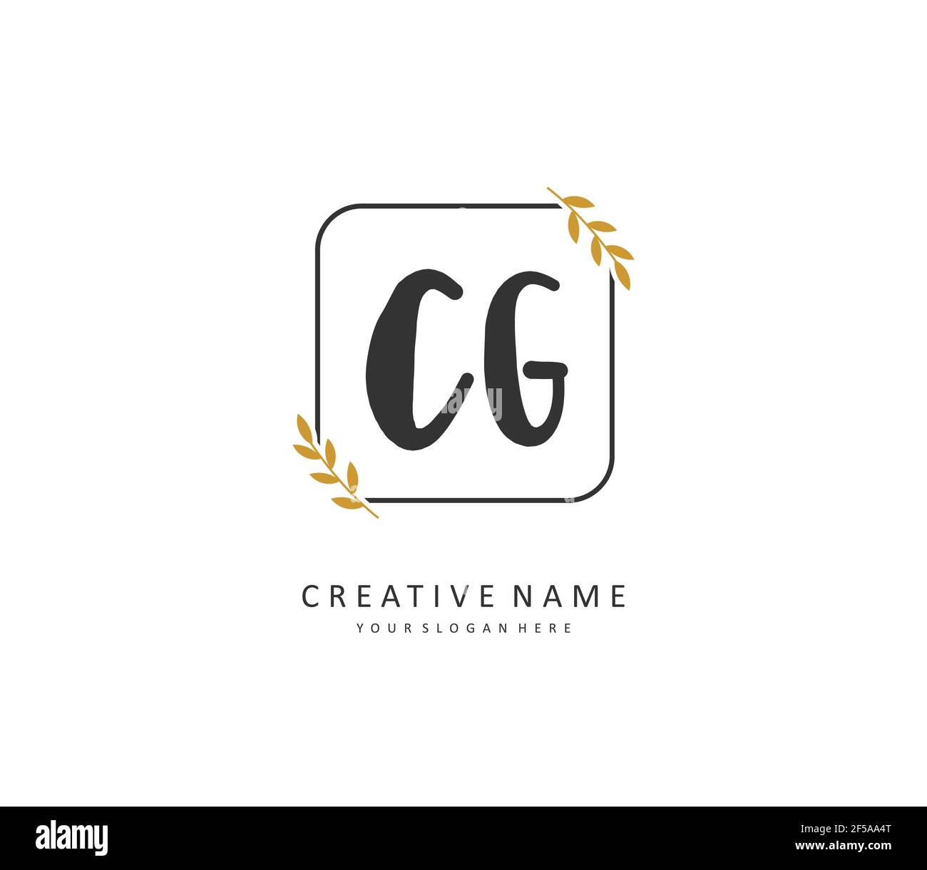 CG Initial letter handwriting and signature logo. A concept handwriting ...