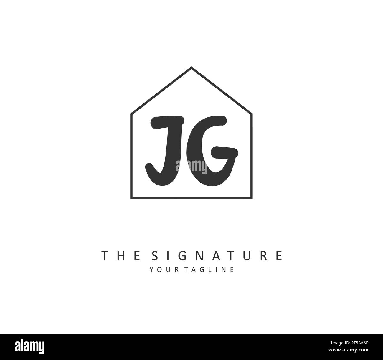 JG Initial letter handwriting and signature logo. A concept handwriting ...