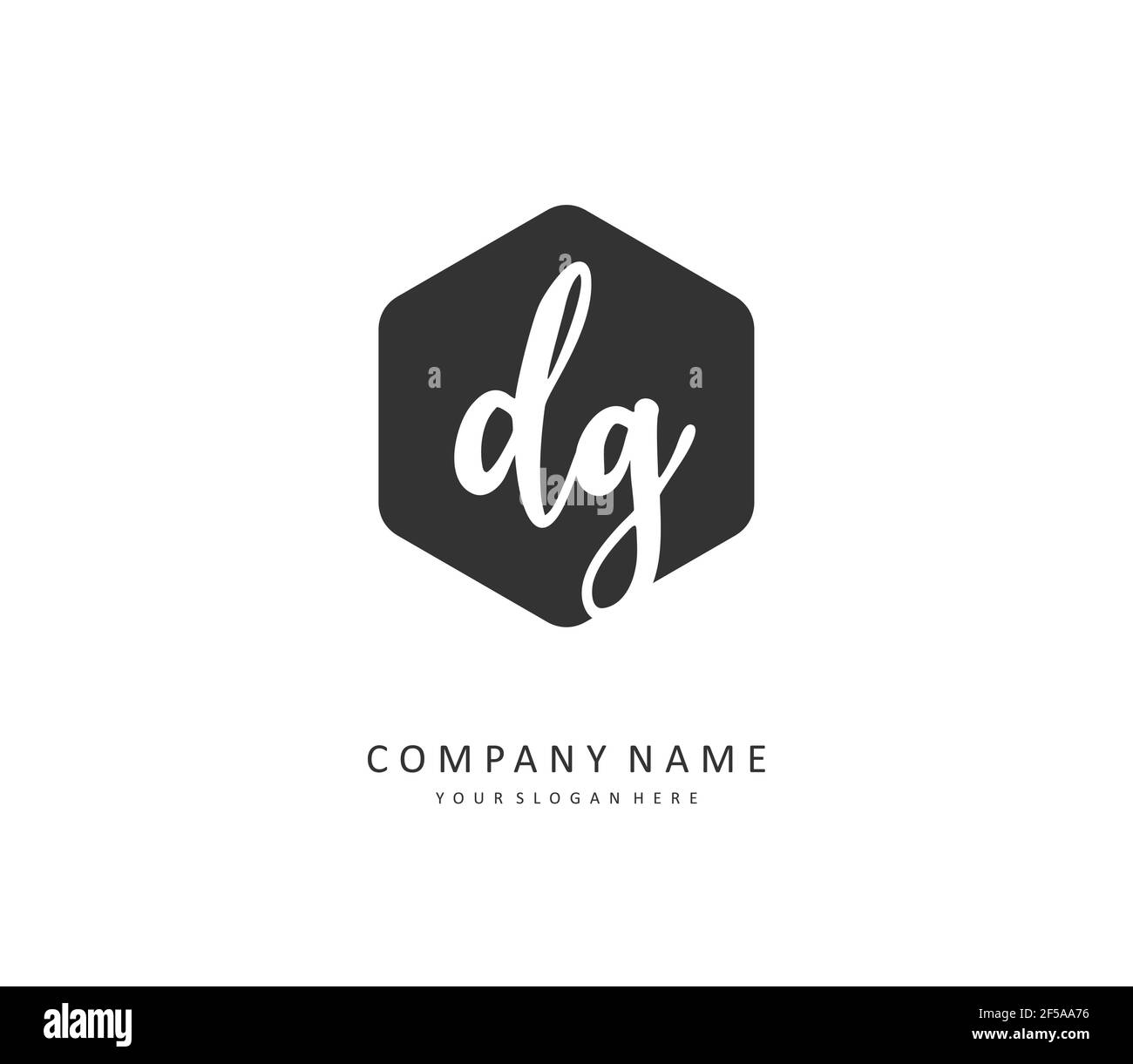 DG Initial letter handwriting and signature logo. A concept handwriting ...