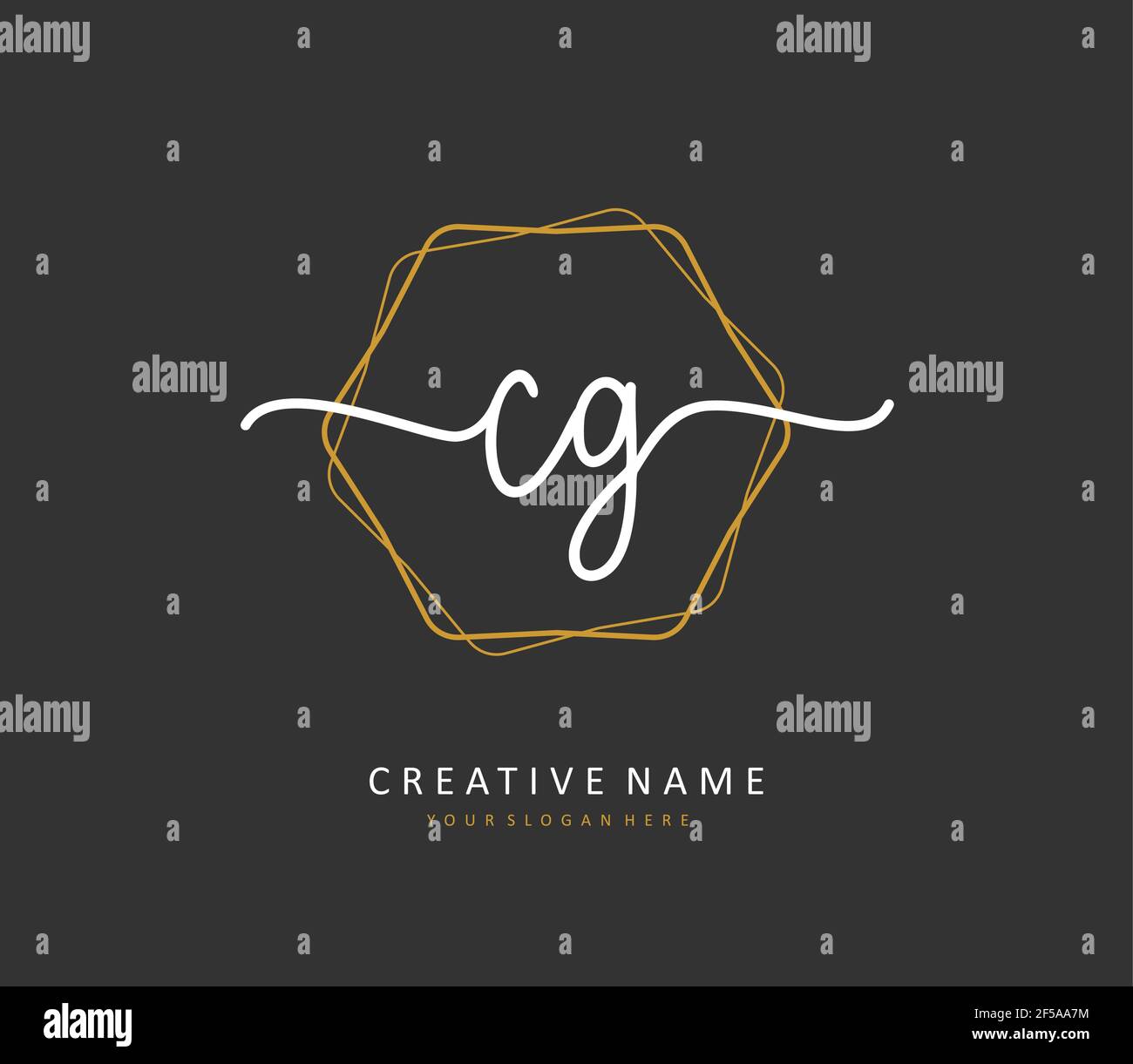CG Initial letter handwriting and signature logo. A concept handwriting ...