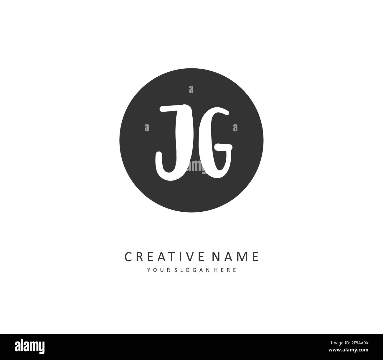 JG Initial letter handwriting and signature logo. A concept handwriting ...