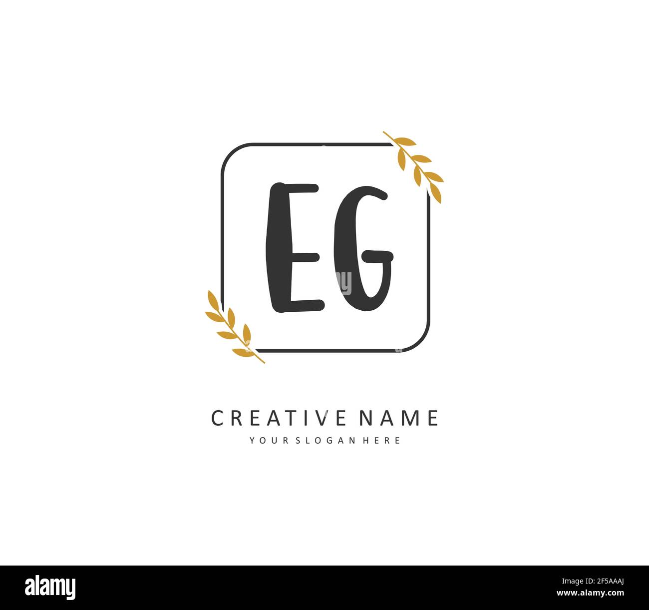 EG Initial letter handwriting and signature logo. A concept handwriting ...