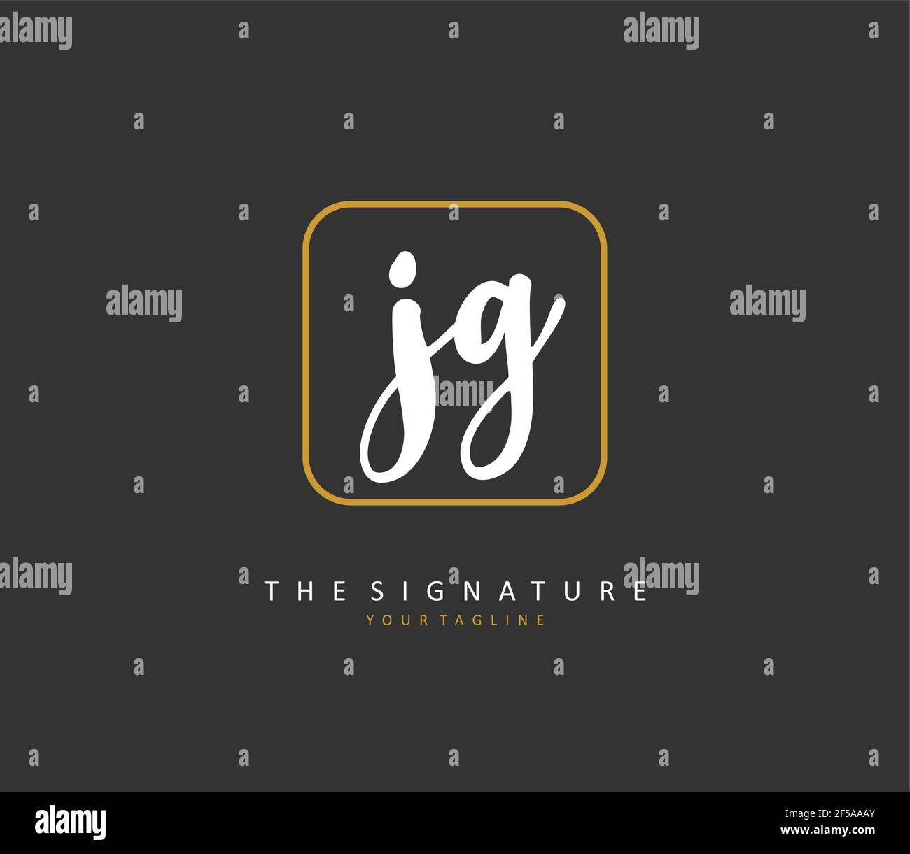 JG Initial letter handwriting and signature logo. A concept handwriting ...