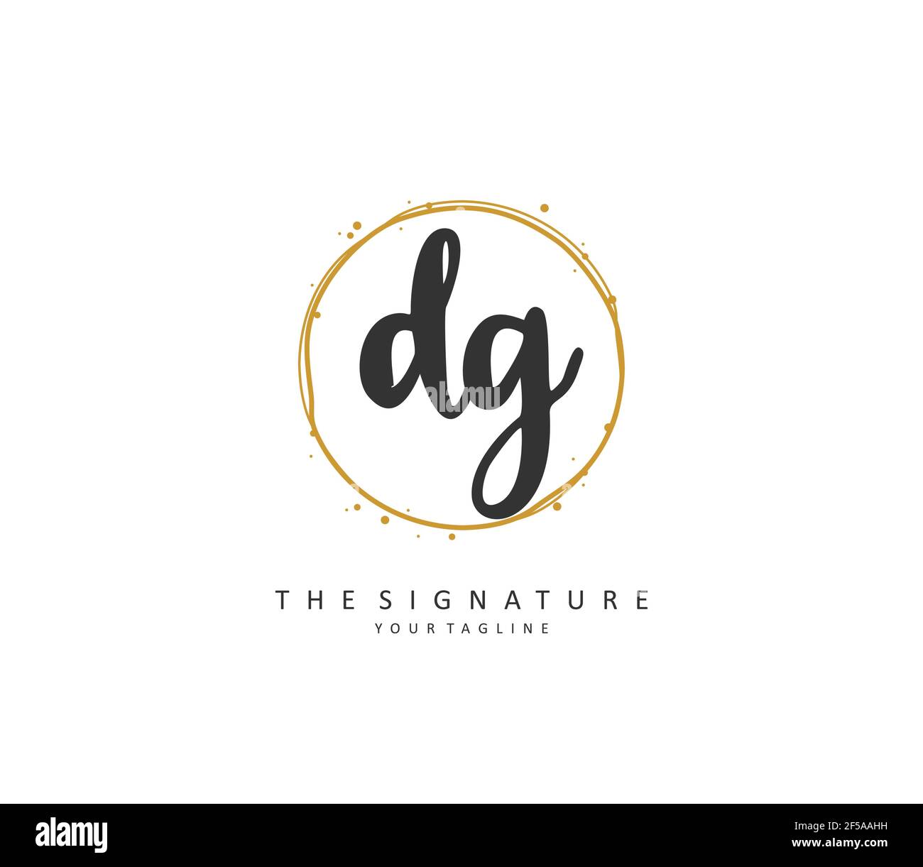 DG Initial letter handwriting and signature logo. A concept handwriting ...