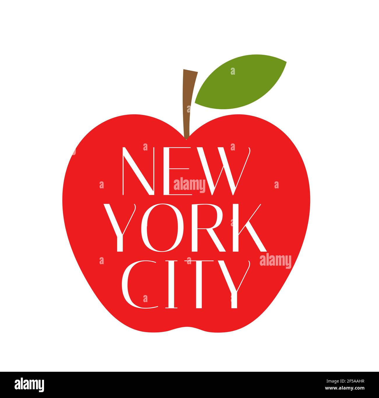Red Big apple New York City. Vector illustration Stock Vector Image ...