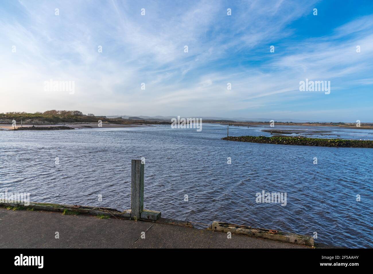Irvine Harbour North Ayrshire Scotland on a bright but cold day Looking ...