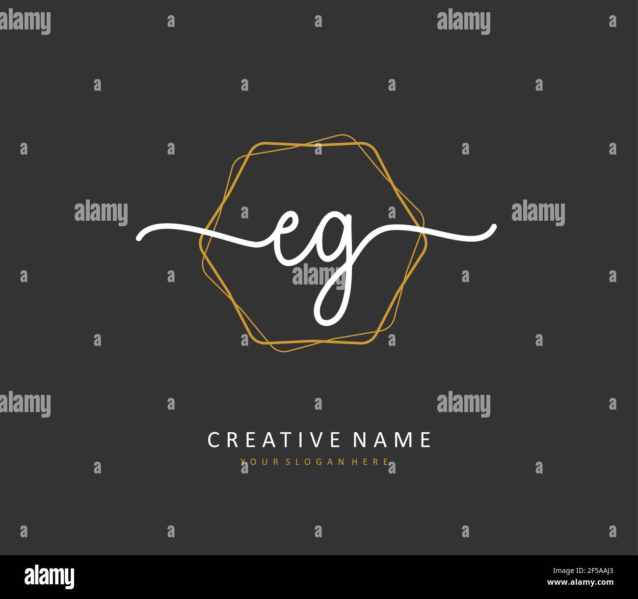 EG Initial letter handwriting and signature logo. A concept handwriting ...