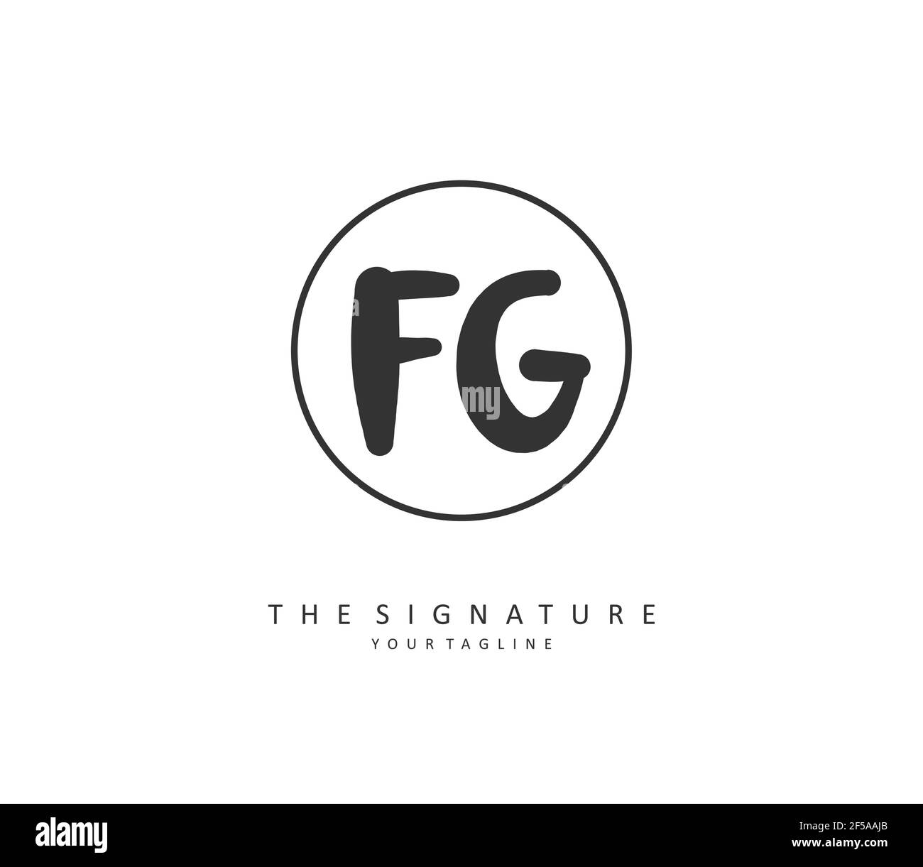 FG Initial letter handwriting and signature logo. A concept handwriting ...