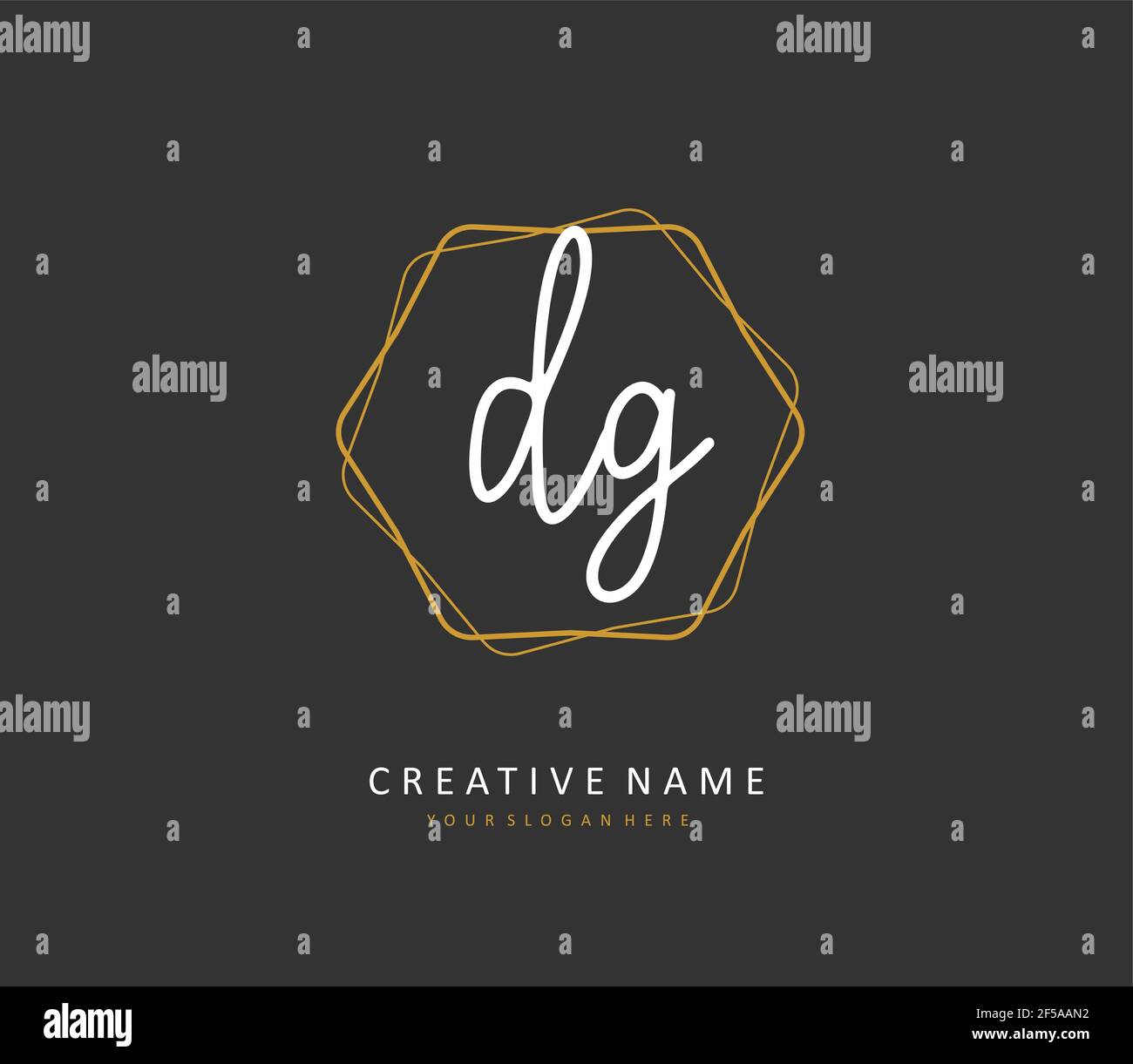 DG Initial letter handwriting and signature logo. A concept handwriting ...
