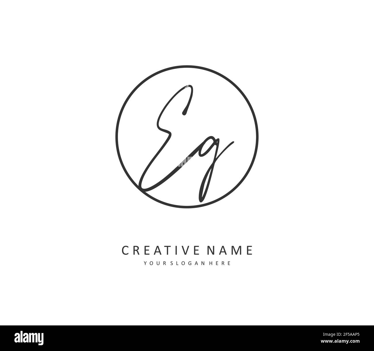 EG Initial letter handwriting and signature logo. A concept handwriting ...