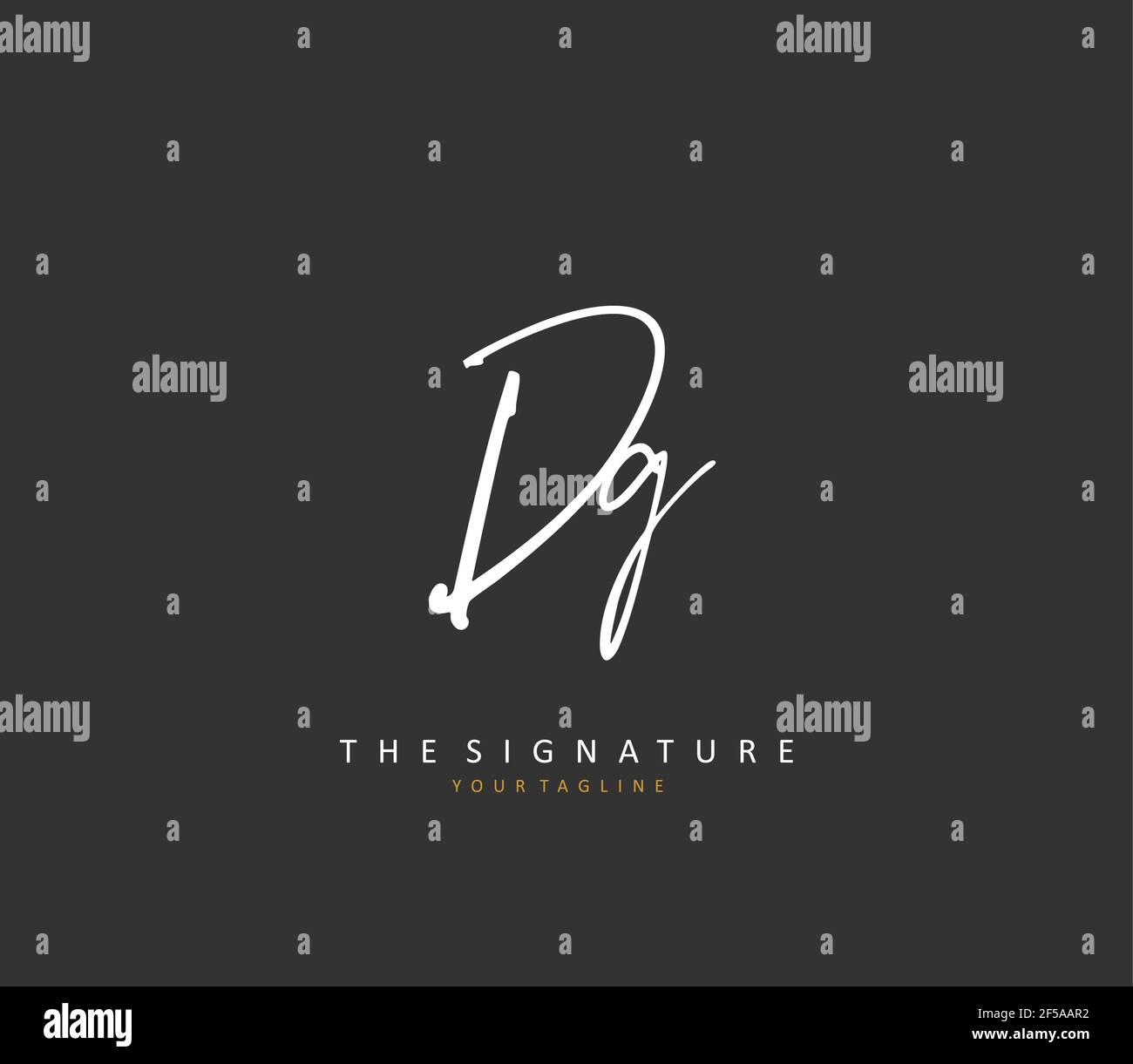 DG Initial letter handwriting and signature logo. A concept handwriting ...