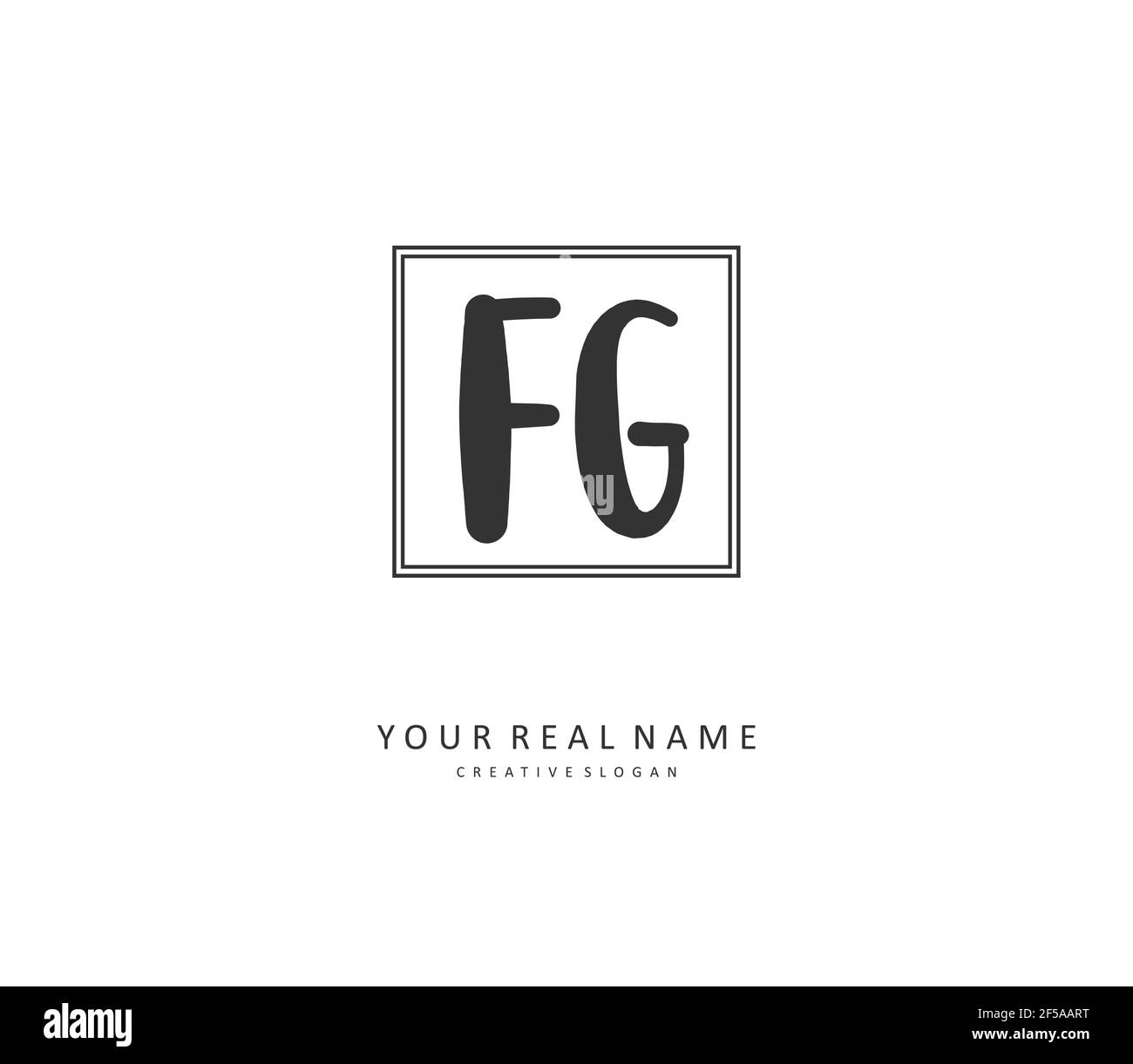 FG Initial letter handwriting and signature logo. A concept handwriting ...