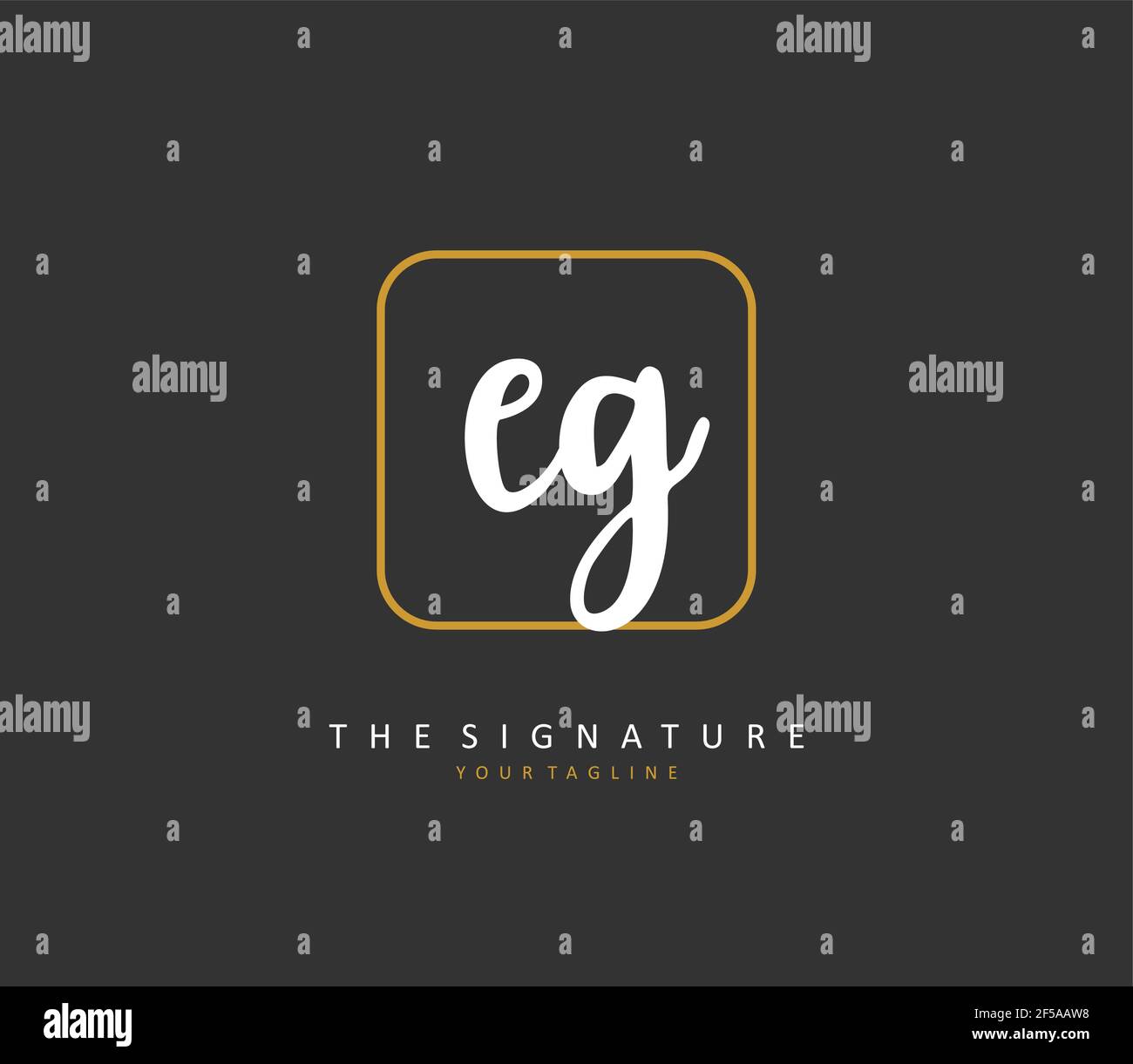 EG Initial letter handwriting and signature logo. A concept handwriting ...