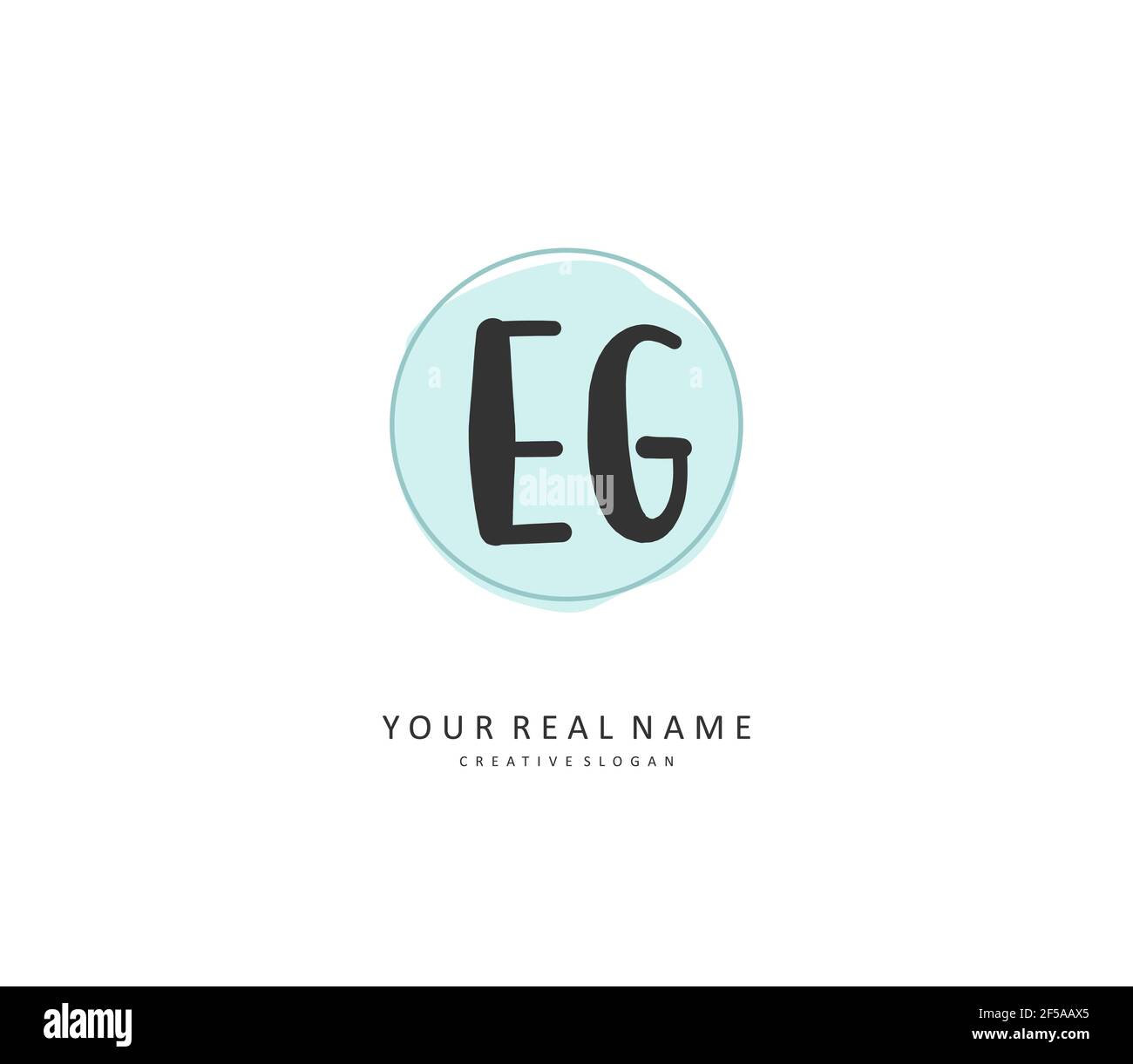 EG Initial letter handwriting and signature logo. A concept handwriting ...