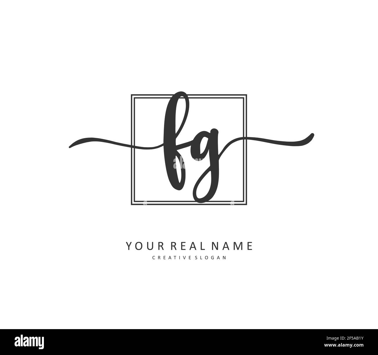 FG Initial letter handwriting and signature logo. A concept handwriting ...