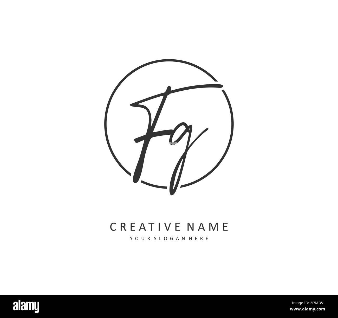 FG Initial letter handwriting and signature logo. A concept handwriting ...
