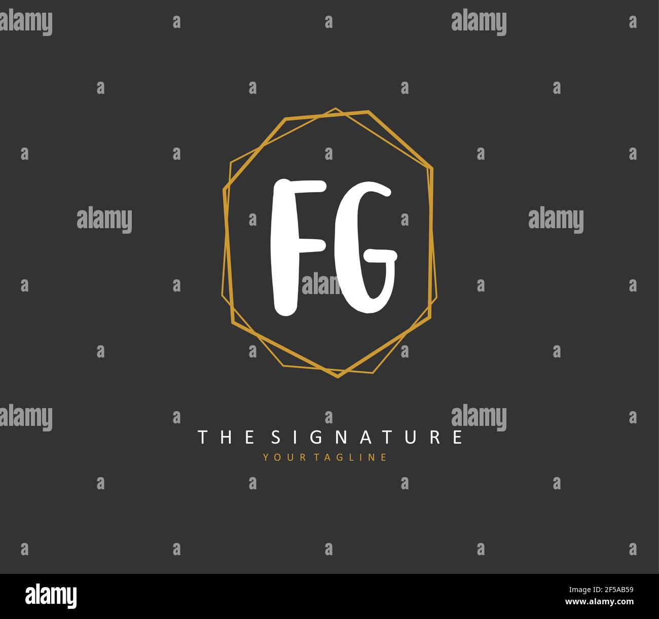 FG Initial letter handwriting and signature logo. A concept handwriting ...