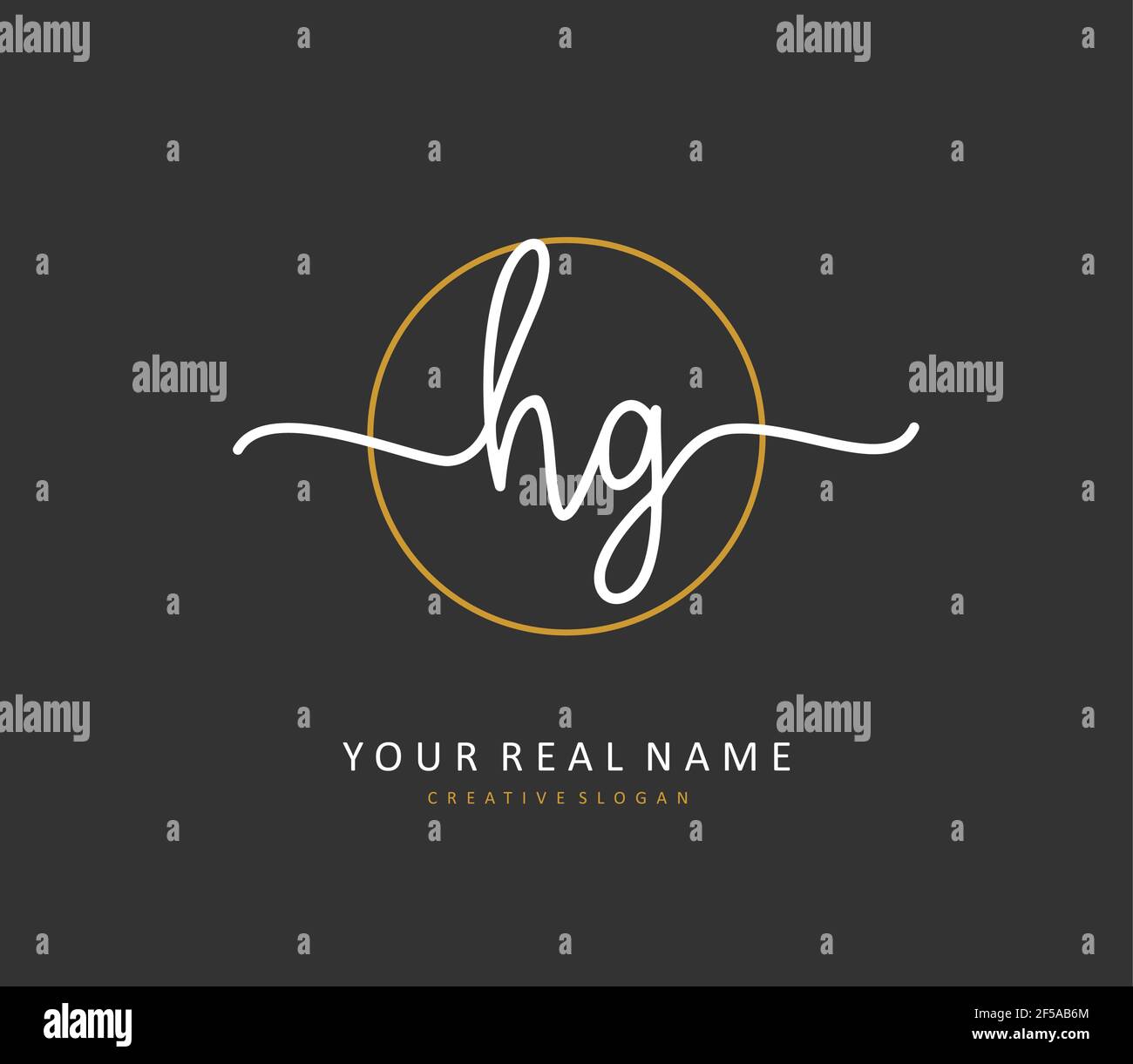 HG Initial letter handwriting and signature logo. A concept handwriting ...